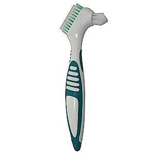 Gus Craft 2-Pack Denture Cleaning Brush Set- Premium Hygiene Denture Cleaner Set For Denture Care- Top Denture Cleanser Tool w/Multi-Layered Bristles & Ergonomic Rubber Handle (Green and Purple)