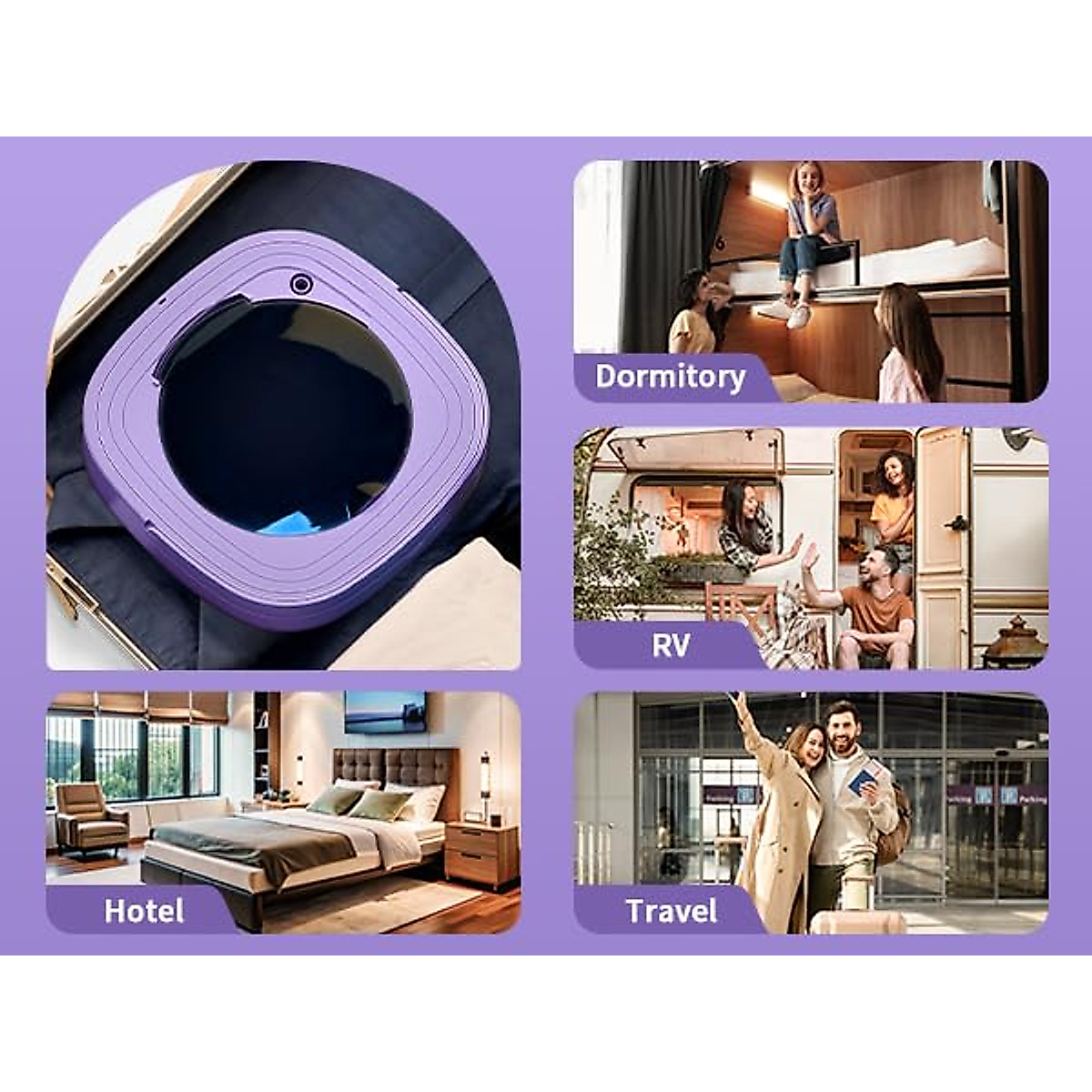 Mini Washing Machine,11L Portable Washing Machine,Foldable Washing Machine with Spin,Washer and Dryer Combo,Small Washer With 3 Modes Deep Cleaning for Apartments, Camping, Travel,RV,Purple