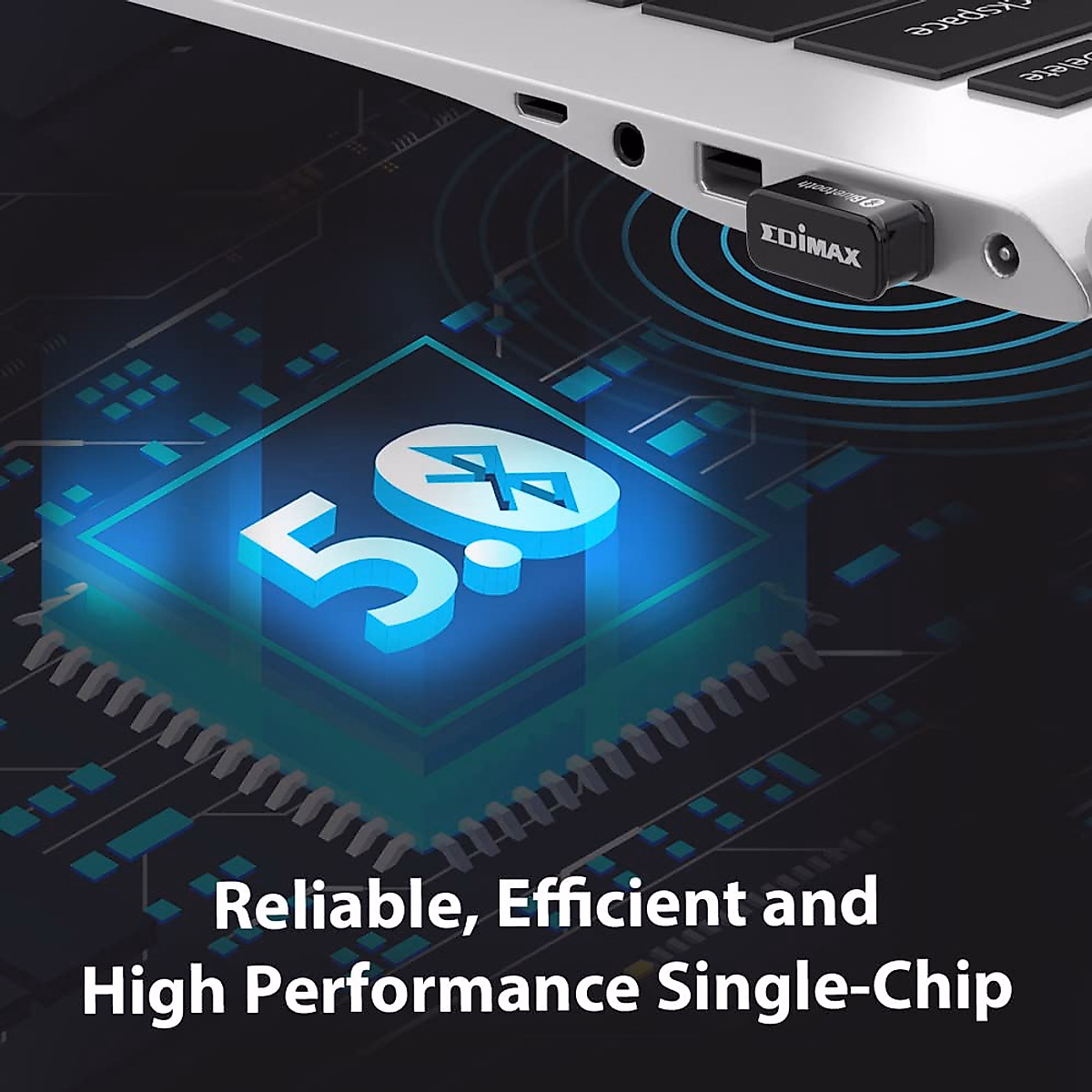 Edimax Bluetooth Adapter for PC, BT 5.0 EDR Nano USB Dongle, Fast Transfer, Bluetooth Headphones Headset Speakers Keyboard Mouse, Win 10/11 Plug-n-Play, Linux/Mint 21 Plug-n-Play, BT-8500