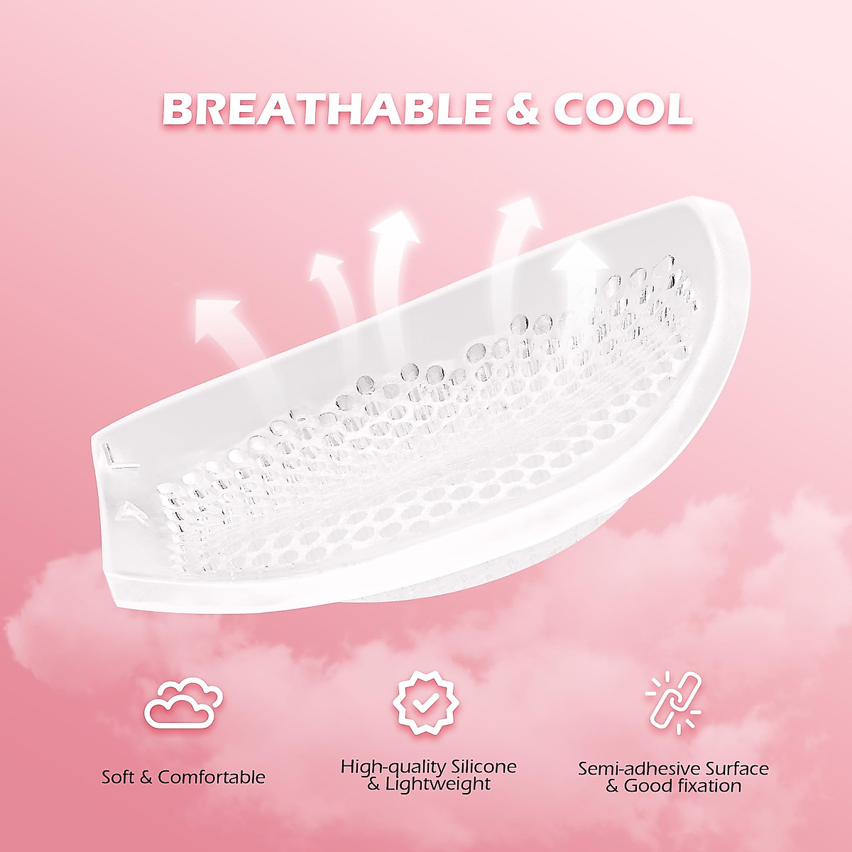 Yofidra Silicone Bra Inserts and Breast Enhancers, Add 2 Cups, Breathable, Reusable,1 Pair