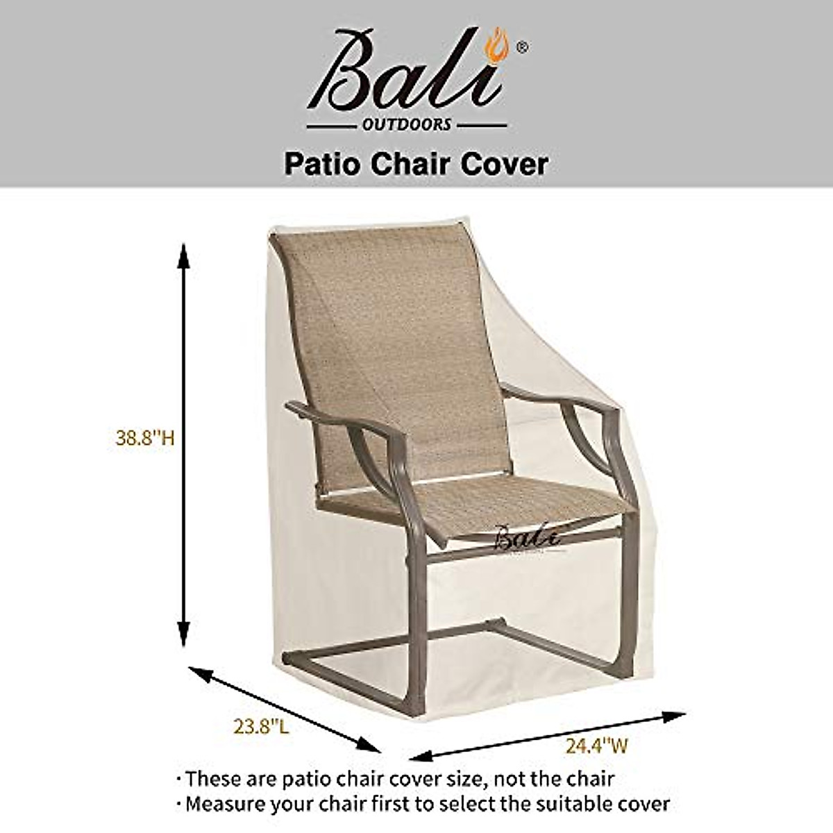 BALI OUTDOORS Spring Chair Cover Waterproof Outdoor Patio Furniture Cover, Brown