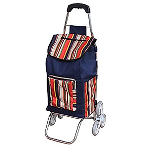 Shopping Trolley on Wheels Multi Function Shopping Cart Six Rounds Climbing Stairs Trolley/Grocery Trailer/Folding Cart/Aluminum Alloy Pull Rod Car/Elderly Bag Car/Portable Cart Storage Hand Trucks