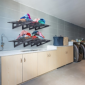 VEVOR Garage Shelving Wall Mounted, 2 x 4 ft Heavy Duty Garage Wall Shelves, 500 lbs Load Capacity Garage Storage Rack Floating Shelves, 2 Pack, Suitable for Shop, Shed, Garage Storage