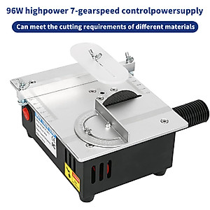 DEWIN Mini Table Saw for Crafts S3 Portable Precision Table Saw,96W mini Desktop Electric Saw 7 Speed Adjustable,DIY Model Crafts Cutting Tool for Wood Plastic Acrylic Cutting