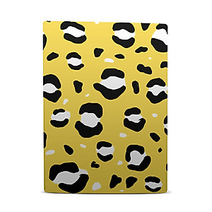 Yellow Leopard Art Mix Matte Vinyl Faceplate Sticker Gaming Skin Case Cover Compatible with Sony Playstation 5 PS5 Digital Edition Console and DualSense Controller