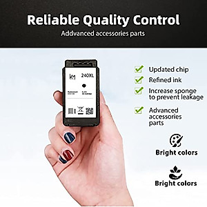 PG-240XL/CL-241XL Compatible Ink Cartridges Replacement for Canon 240XL 241XL,Remanufactured 240XL 241XL Combo Pack Use to Canon PIXMA MG3620 TS5120 MG3520 MG2120 MX452 MX472 Printer ( 1Black 1Color)