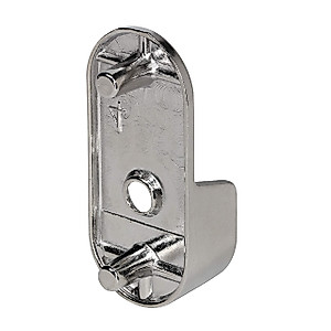 Rok Hardware Chrome 1-3/16" (30 mm) x 19/32" (15mm) Oval Closet Rod End Support with 3/16" (5mm) Pins 30X15X5MMCH (2 Pack)