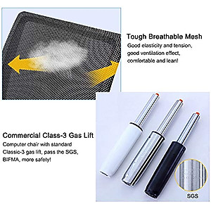 Office Chair Mid-Back Ergonomic Desk Chair Adjustable Height Mesh Computer Chair with Lumbar Support and Armrest Executive Arbitrary Rolling Swivel Task Chair - Black…