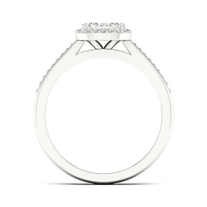 Auriga Fine Jewelry 1/4cttw Diamond Engagement Ring and Wedding Band Bridal Set Sterling Silver (Color H-I, Clarity I2) for Women