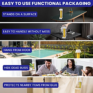 Fly Stick Sticky Fly Traps for Indoors and Outdoor 6pk. Non-Toxic Bait Free. Trap All Flies. Sticky Fly Traps for Indoors Outdoor Fly Catchers for Inside Home Bug Sticky Traps for Bugs Fly Sticky Trap