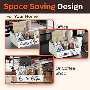 Espress Impress Wooden White Coffee Station Organizer for Countertop | Farmhouse Style Storage Kit for a Perfectly Organized Coffee Bar | Accessories Organizer for Cups, Coffee Pods, Sugar, etc