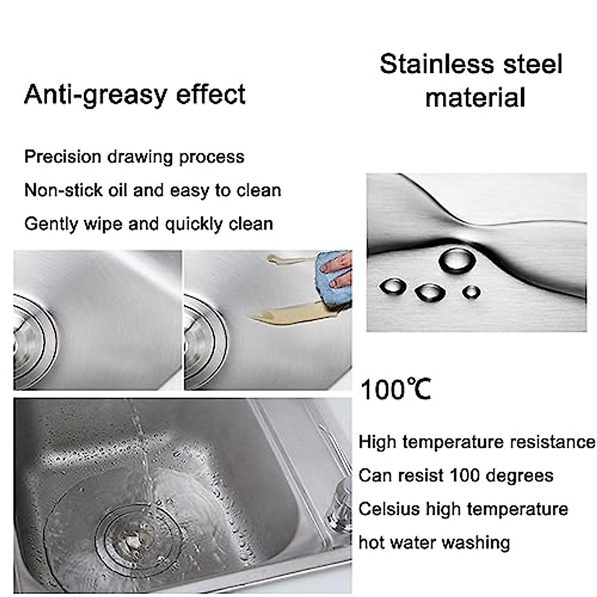 Commercial Sink Hand Washing Basin, Single Bowl Kitchen Sinks, Utility Laundry Portable Handwashing Station, for Outdoor Indoor, Garage, Laundry/Utility Room, Restaurant，38 * 33cm