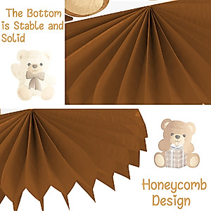 9pcs Teddy Bear Honeycomb Centerpieces Teddy Bear Baby Shower Decorations Bear Themed Table Decorations for Kids Teddy Bear Themed Birthday Party Gender Reveal Party Baby Shower Supplies