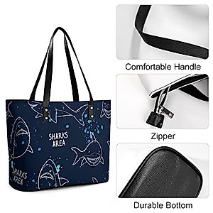 Womens Handbag Sharks Leather Tote Bag Top Handle Satchel Bags For Lady