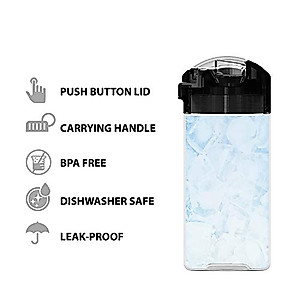 Zak Designs Star Wars The Mandalorian Durable Plastic Water Bottle with Interchangeable Lid and Built-In Carry Handle, Non-BPA, Leak-Proof Design is Perfect for Outdoor Sports (The Child, 18oz, 1PC)