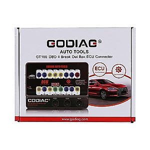 GODIAG GT100 Automotive Tools OBD II Breakout Box ECU Connector with OBD Main Line & Multi-Function Jumper for Check Engine, Support LED Indicator and Lookup