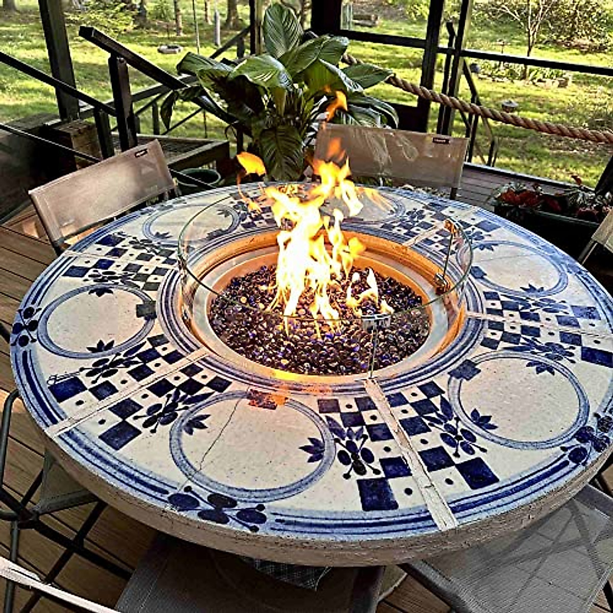 Celestial 23" x 6" Round Wind Guard, fits Celestial 19” Round Fire Pit Burner Pans for Gas Fire Pits
