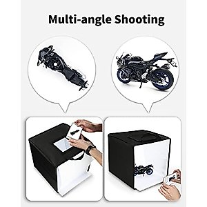 Glendan Light Box Photography, 10"x10" Photo Box with 88 High Color Rendering Index LED Lights, 6 Color PVC Backdrops, 4 Reflection Boards and 1 Diffuser for Jewelry and Small Item Product Photography