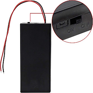 3Pcs 18650 Battery Storage Case 2 Slots x 3.7V for Batteries Holder Box Container with ON/Off and Switch (Battery Holder)