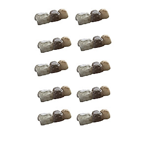 12 inch, 10 pack, Concrete Rock Edging - Lawn Garden Landscape Edge Border Tree Rings, Landscaping Bricks, Landscape Edging Stone, Garden Boarders Stone