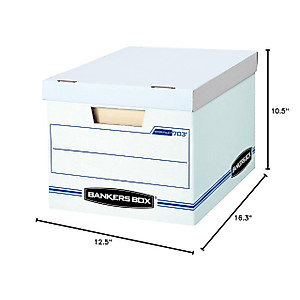 Bankers Box STOR/FILE Storage Boxes, Standard Set-Up, Lift-Off Lid, Letter/Legal, 6 Pack (57036-04)