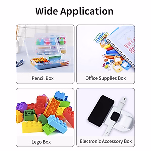 Sooez 3 Pack Pencil Case, Large Pencil Box Case, Clear Crayon Marker Box Bulk, Hard Plastic School Supplies with Snap-tight Lid, Stackable Storage Container Art Craft Organizer for Bead Pens