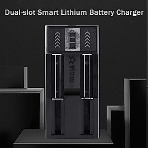 18650 Battery Charger, Suitable for Lithium Battery 18650 26650 10440 14500 18500 16340 32650 Battery Charger, USB Double Slot Battery Charger