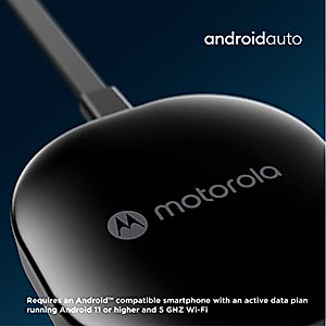 Motorola MA1 Wireless Android Auto Car Adapter - Instant Connection from Smartphone to Car Screen with Easy Setup - Direct Plug-in USB Adapter - Secure Gel Pad Included