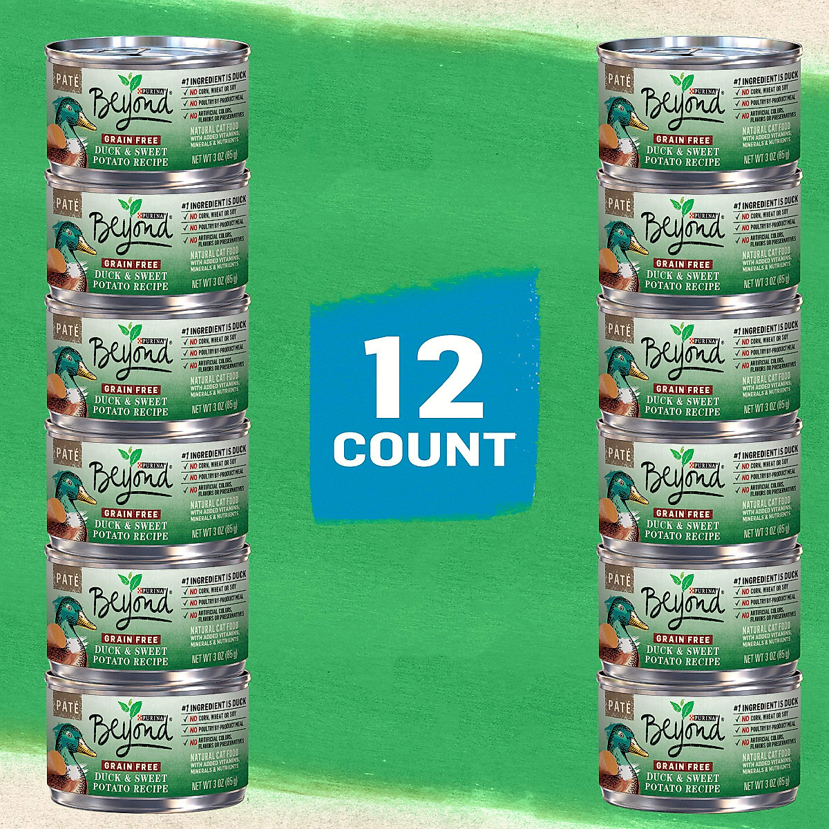 Purina Beyond Grain Free Canadian Duck and Sweet Potato Recipe Wet Cat Food Pate - (Pack of 12) 3 oz. Cans