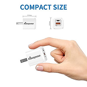 USB C Fast Charger-USB C Adapter,KOOPAO USB C Wall Fast Charger 2 Port(USB A+C) PD Plug for iPhone 13/13 Pro/12 Mini/i-Pad，i-Pad Pro/12 Mini / 11/ XS/Max/XR/X, Pixel, Galaxy,ect