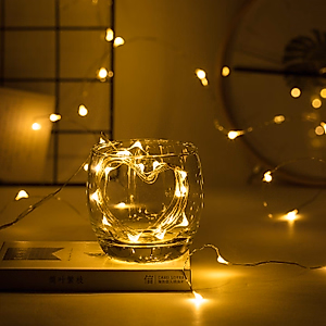 4 Pack 50 Led Fairy Lights Battery Operated with 8 Modes Remote Control Timer 16.5 Feet Waterproof Copper Wire Twinkle String Lights for Home Indoor outdoor Decor (Warm White)