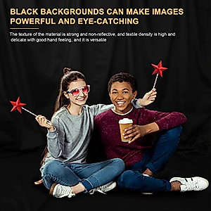 10 x 7 FT Black Backdrop Background for Photography, High Density Polyester Fabric Pure Black Photo Backdrop Curtain Screen Collapsible Seamless for Photoshoot Portraits Party Video Studio Film