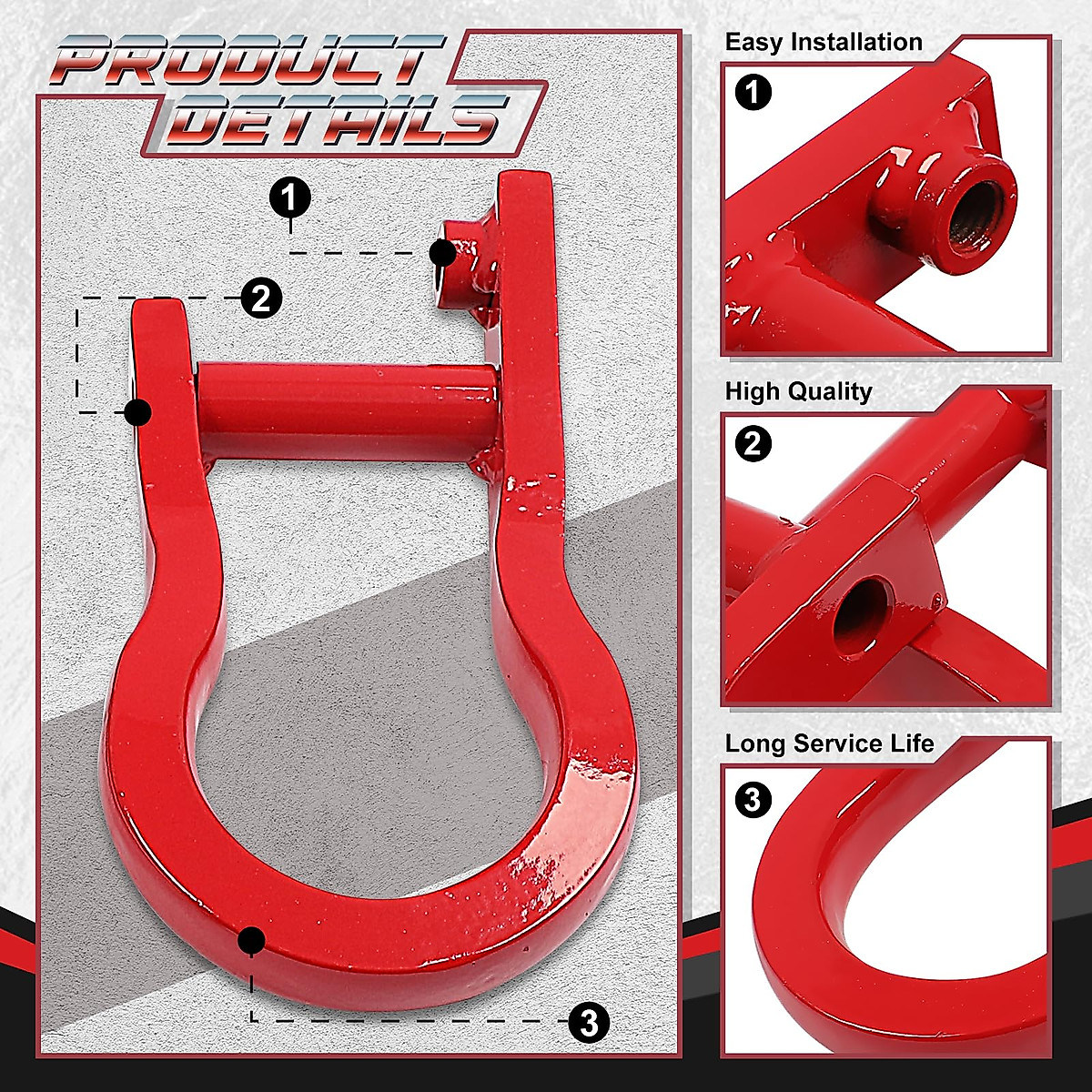 Pair of Front Tow Hooks Compatible with 2007-2019 Chevy Silverado GMC Sierra 1500 2019 Chevy Silverado GMC Sierra 1500 LD Replace OE Number 84192871