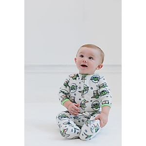 STAR WARS The Mandalorian The Child Newborn Baby Boys Zip Up Sleep N' Play White 3-6 Months