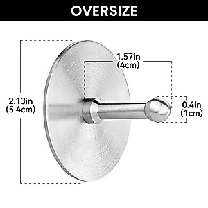 Hystun Towel Hooks Adhesive Hooks Stainless Steel Hooks for Hanging Heavy Duty Waterproof Self Adhesive Wall Hooks No Drilling Towel Hooks for Bathrooms Bedroom Kitchen Hanging Robe Coat- 6 Packs