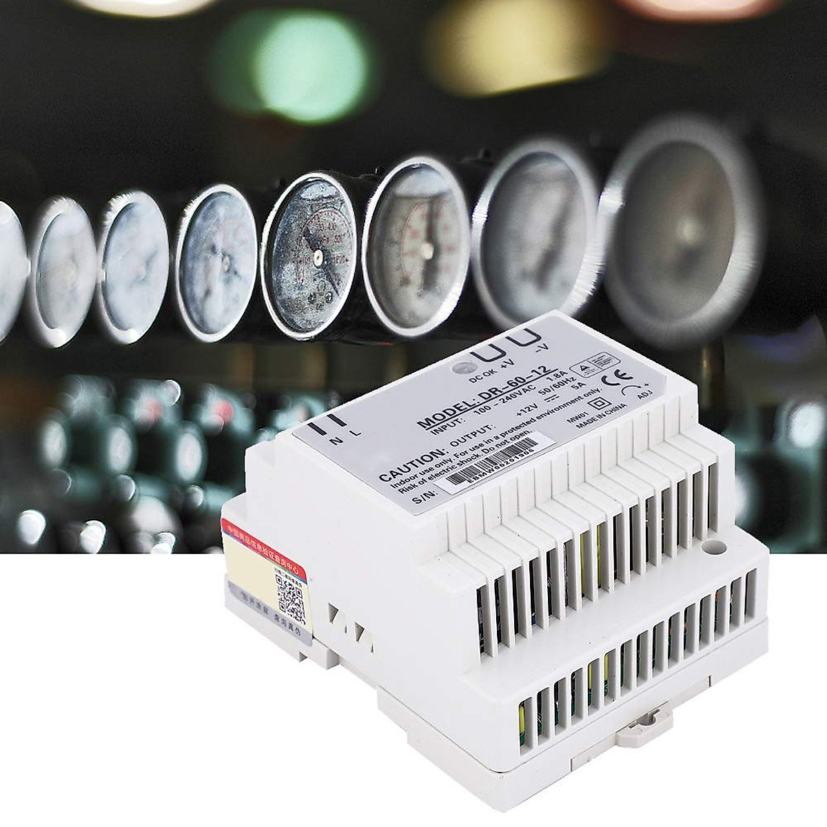 DR 60 12 DIN Rail Power Supply 100 240V 12V 5A 60W Single Output PWM Switching Electric Source Half Bridge Signal Sources Industrial Equipment