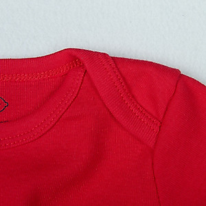 ROMPERINBOX Unisex Solid Baby Bodysuit 0-24 Months (12-18 months, Red long sleeve)