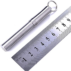 ShineIn Stainless Steel Pocket Toothpick Holder,Portable Waterproof Toothpick Dispenser with Key Ring for Purse Outdoor Travel Daily Life