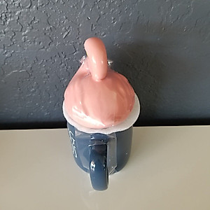 Rae Dunn Coffee Mugs with Decorative ceramic Lids, Flocking Fabulous/Pink/Navy