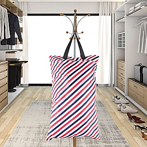 Viyuse Large Hanging Wet Dry Cloth Diaper Bag with Double Zippered Pockets,2 Pack(27 X 16 inch) Waterproof Wet Pail Bag for Beach Pool Gym Wet Dirty Clothes,big Wet bag Stars,Stripes