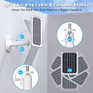 Solar Panel for Ring Camera, Solar Panel Compatible with Ring, for Stick Up Cam Battery (2nd & 3rd Gen) and Spotlight Cam Battery, Solar Panels for Ring-Cam Outdoor Security