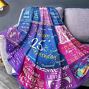 DULNYEI 25th Birthday Gifts for Women Blanket Happy 25th Birthday Gift for 25 Year Old Female 25th Birthday Decorations for Her Gifts for 25 Year Old Women Soft Throw Blanket Back in 1998-60x50 in