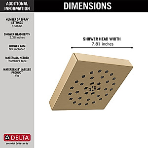 Delta -faucet 52484-CZ-PR Universal Showering Components Showerhead, Lumicoat Champagne Bronze