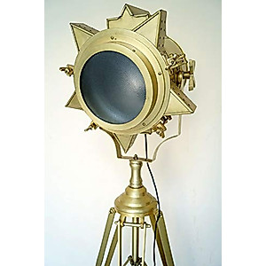 Hollywood Antique Heavy Classic Spot Light Search Light Tripod Floor Lamp Stand Collectibel