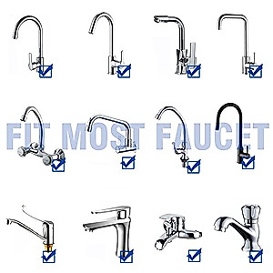 Kitchen Faucet Extender Movable 360° Rotatable Anti-Splash Water Saving Faucet Aerator, 2 Modes Adjustable Sink Sprayer, Kitchen Faucet Head Replacement, Bathroom Faucet, Polished Chrome