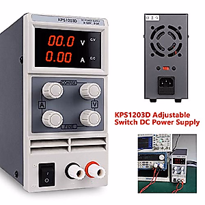 KPS1203D DPS305U Adjustable Switch DC Adjustable Power Supply 4-Digital LED Display AC110V for Lab, Automobile Battery Charger, DIY Tool, Repair, Research (KPS1203D)
