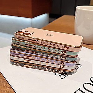 YKCZL Compatible with iPhone 12 Mini Case for Women Girl, Luxury Plating Edge Bumper Cute Case with Full Camera Lens Protection Cover for iPhone 12 Mini 5.4 Inch(Purple)