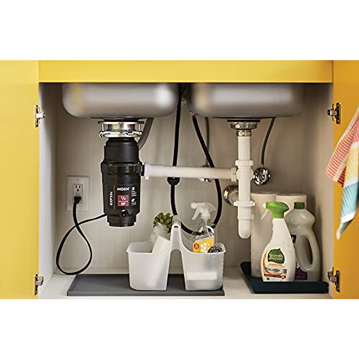 Moen GXP33C Lite Series PRO 1/3 HP Compact Continuous Feed Garbage Disposal for Kitchen Sink, Power Cord Included