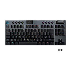 Logitech G915 TKL Tenkeyless Lightspeed Wireless RGB Mechanical Gaming Keyboard, Low Profile Switch Options, Lightsync RGB, Advanced Wireless and Bluetooth Support - Linear