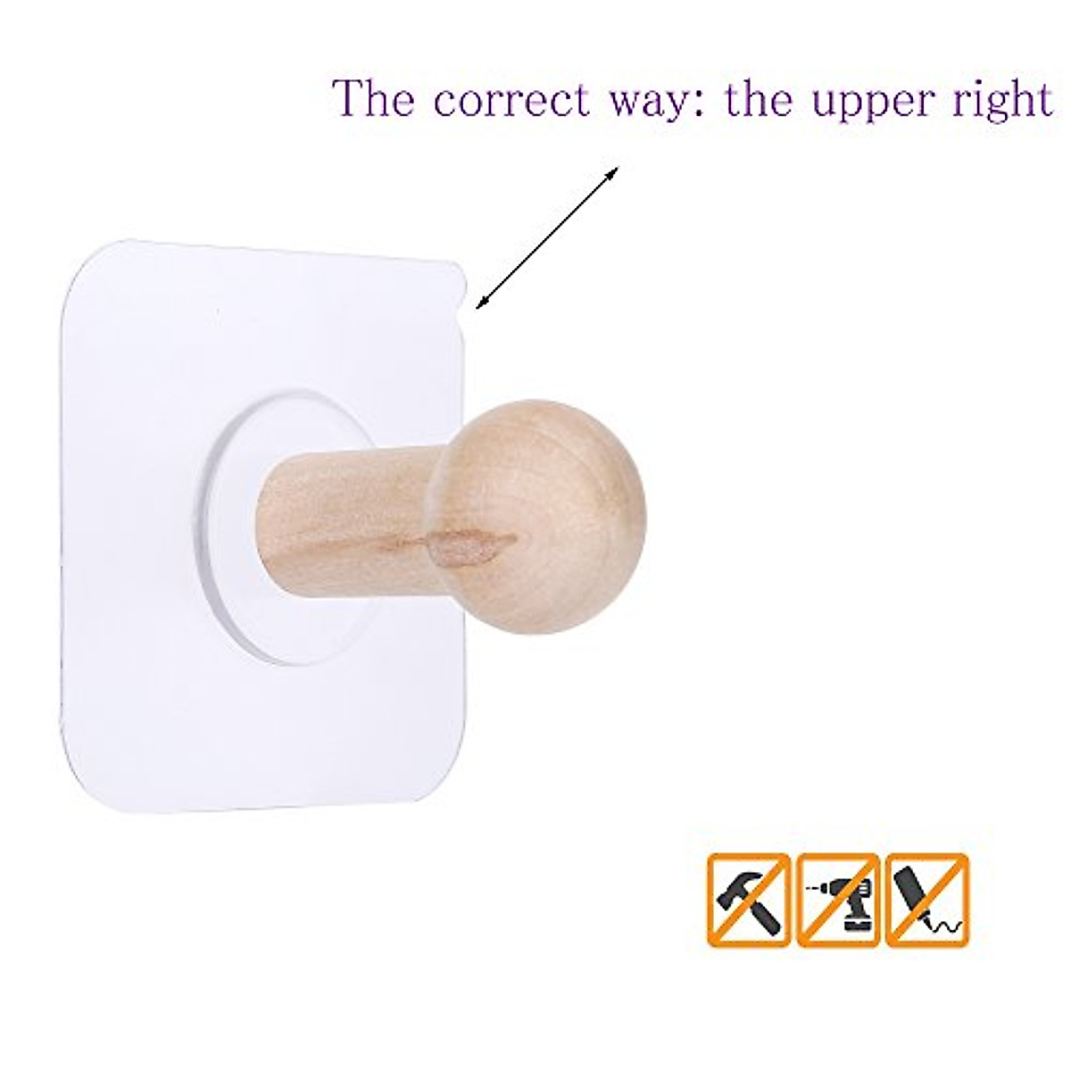 RONRI Wall Hooks, 12 Pack Self Adhesive Hooks Wooden Coat Hooks Wall Mounted Rustic Hooks, for Bathroom Bedroom Kitchen Towel Key Robe Utensil Hat, Home and Office